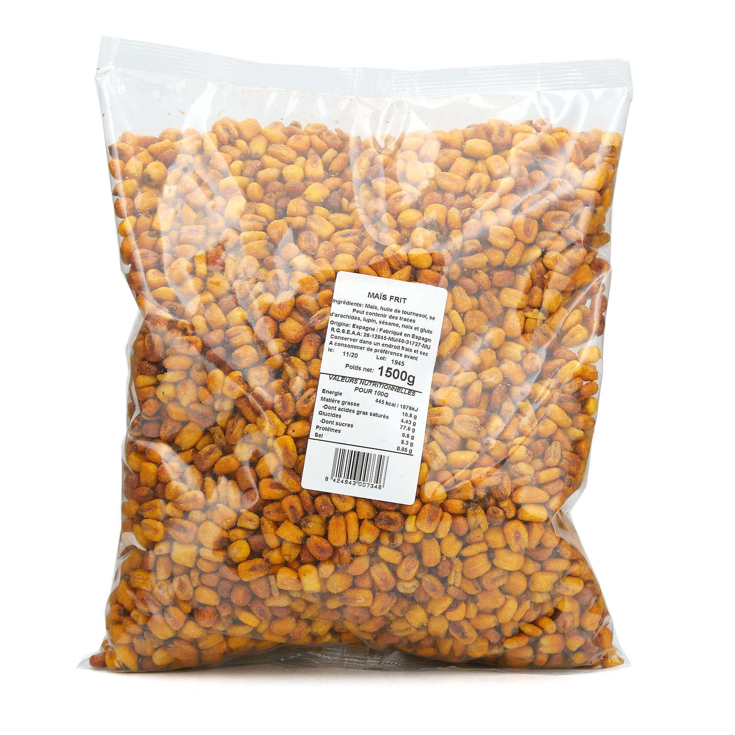 Grains de maïs grillés et salés à grignoter - Kikos