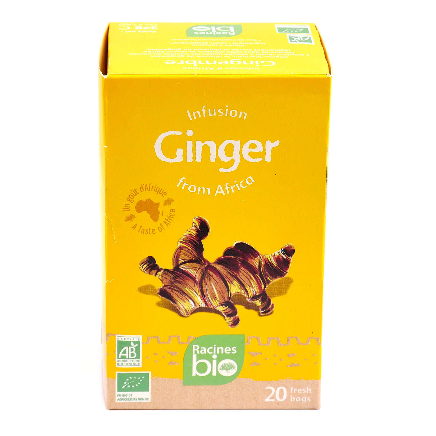 African Organic Ginger herbal tea - Racines