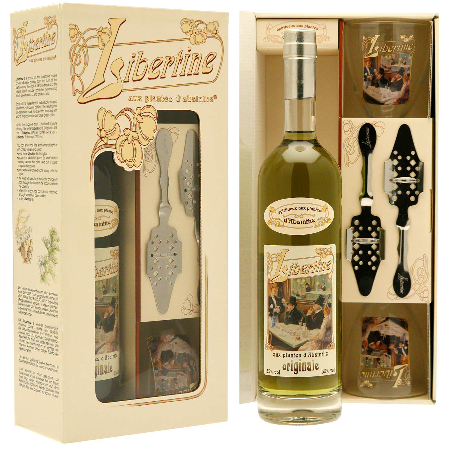 Libertine Absinthe gift set - 55% - Distillerie Paul Devoille