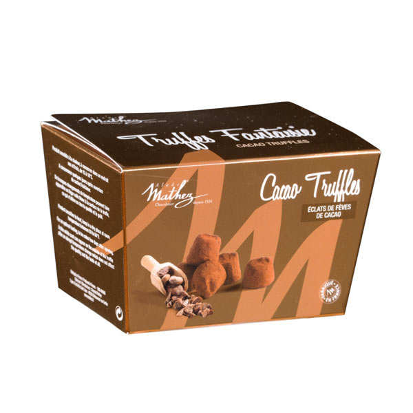 Truffes fantaisie aux éclats de fèves de cacao - Chocolat Mathez