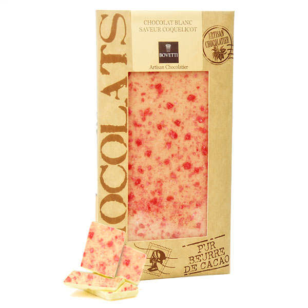 White Chocolate with Poppy Pieces - Bovetti chocolats