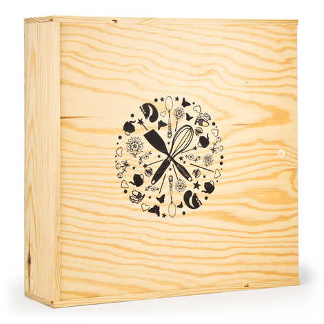 Large square wooden box with sliding lid - Les Ateliers de la Colagne