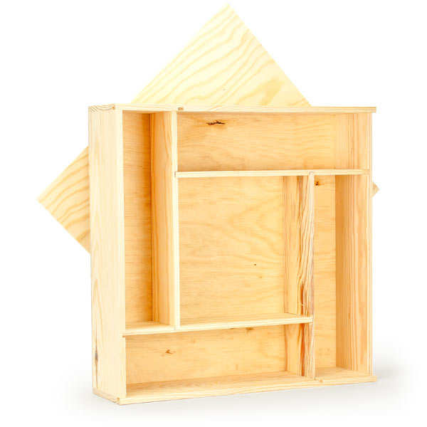 Large square wooden box with sliding lid - Les Ateliers de la Colagne