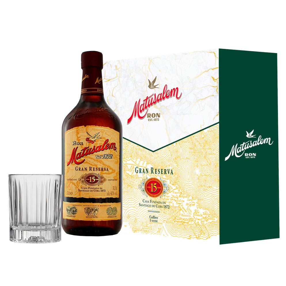Matusalem 15 year old git box with 1 glass - Matusalem