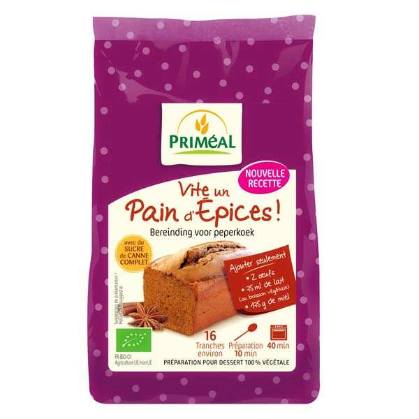 Organic mix for gingerbread (325g) - Priméal