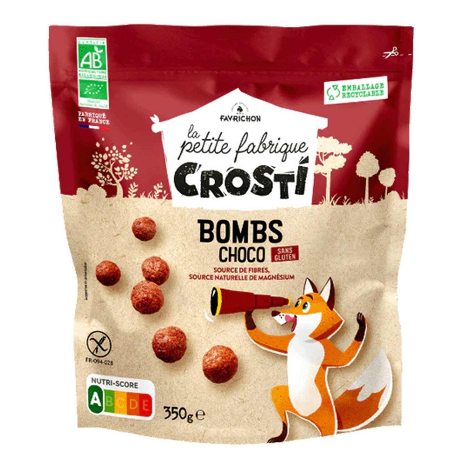 Organic Crosti Bombs Choco without gluten - Favrichon