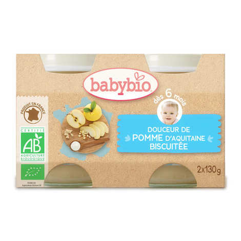 Organic Apple and Biscuit Baby food jar from 4 months - Baby Bio