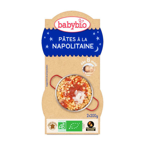 Bols repas bio Pâtes à la Napolitaine, dès 8 mois - Baby Bio