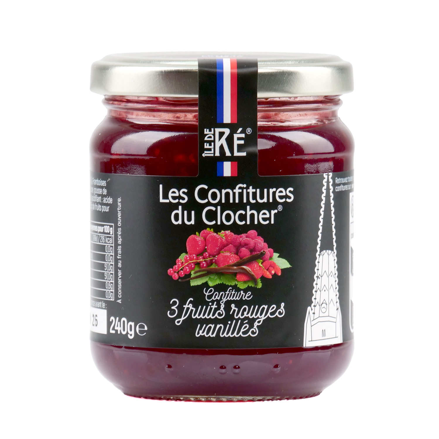 Confiture extra aux 3 fruits rouges vanillés - Les Confitures du Clocher