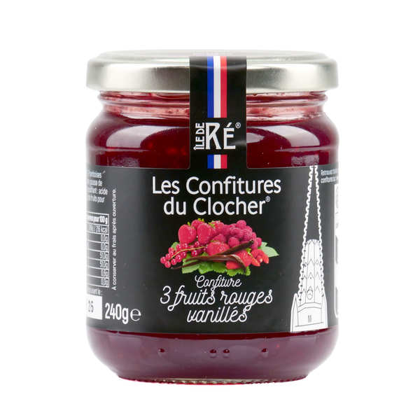 Confiture extra aux 3 fruits rouges vanillés - Les Confitures du Clocher