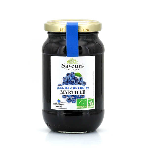 Organic wild blueberry jam with no added sugar - Saveurs et Fruits
