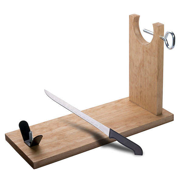 Nature Pine ham holder and knife - Buarfe