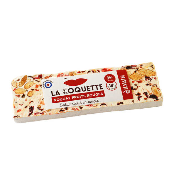 Barre de nougat blanc aux fruits rouges - La Coquette - Nougats Silvain
