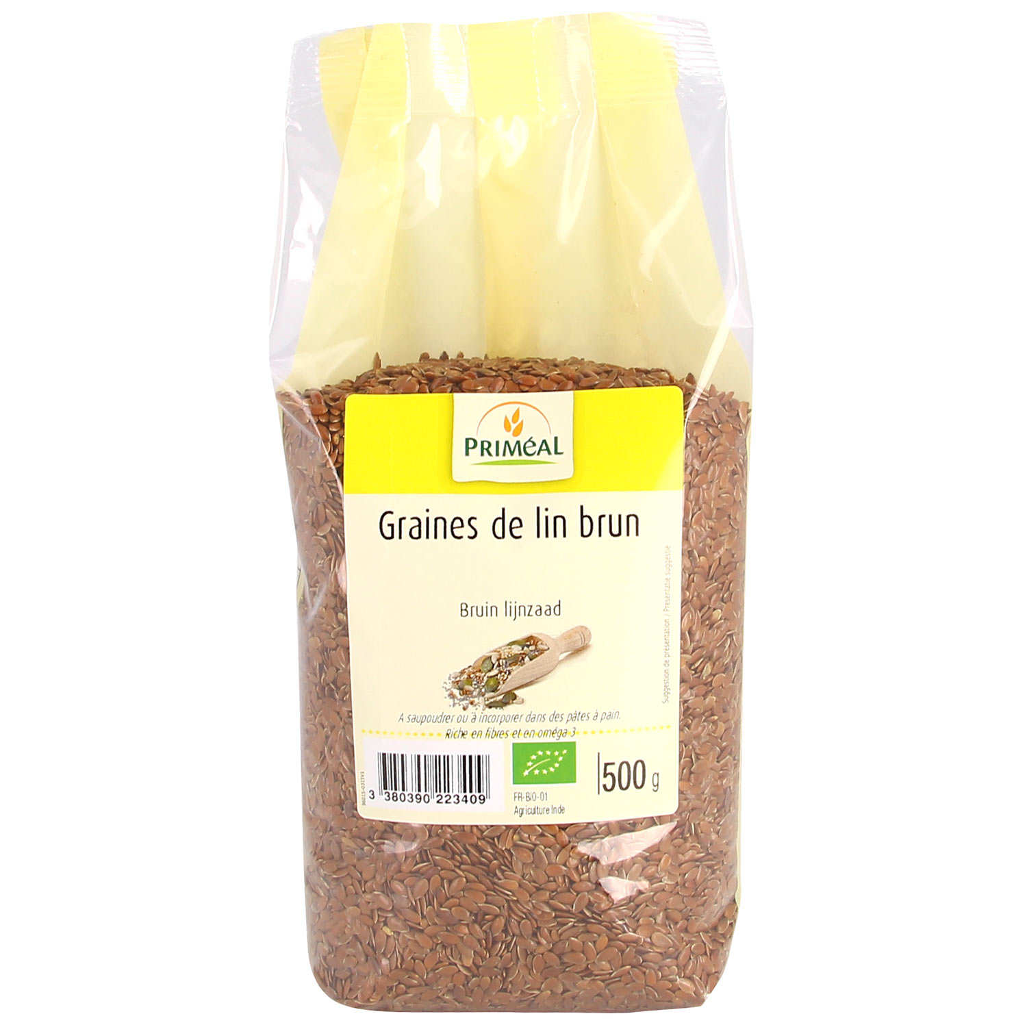 Brown organic linen seeds - 500g - Priméal