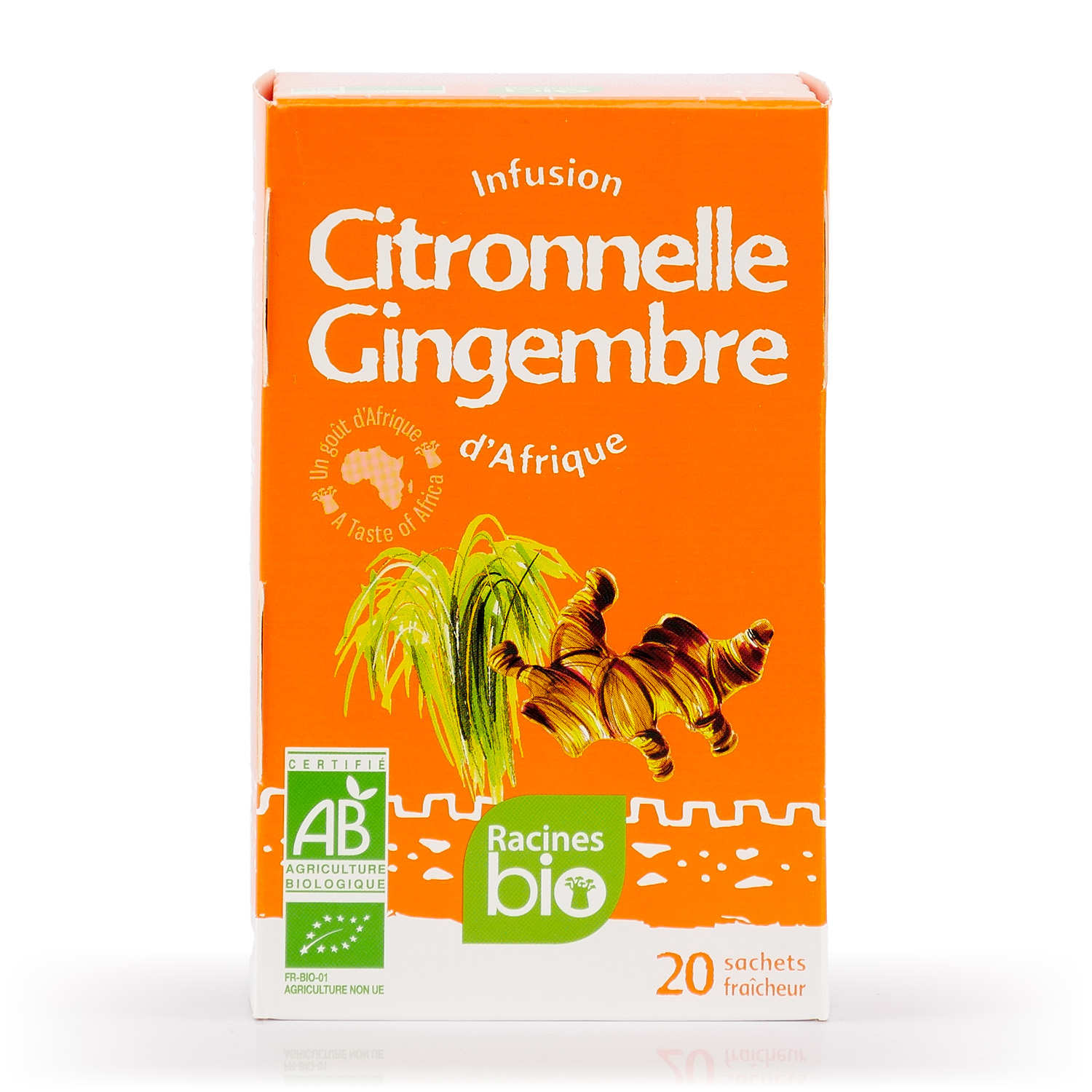 Organic lemongrass-ginger African infusion - Racines