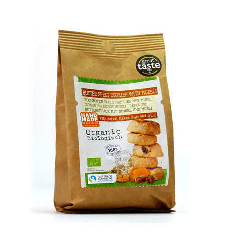 Cookies au beurre, muesli et épeautre bio et équitable - Van Strien