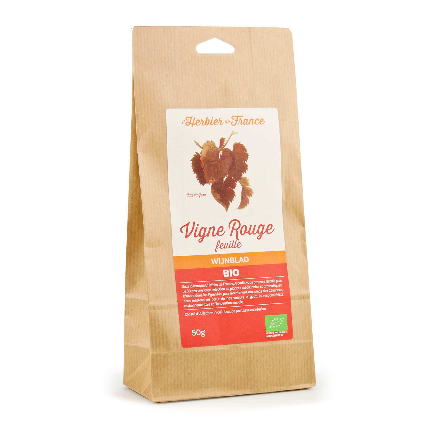 Infusion de vigne rouge en feuilles bio - Cook - Herbier de France