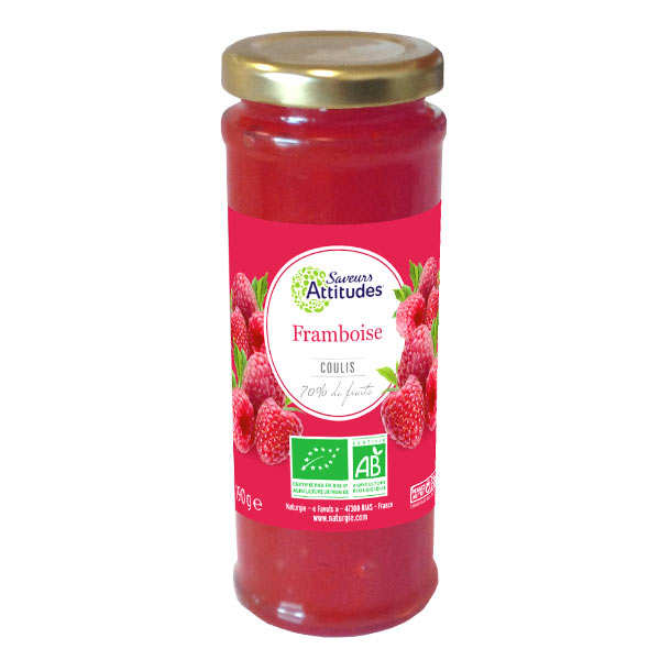 Coulis savoureux de framboise bio