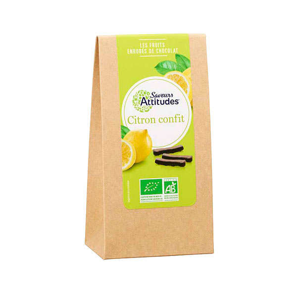 Organic Candied Lemon Stick Coated With Dark Chocolate