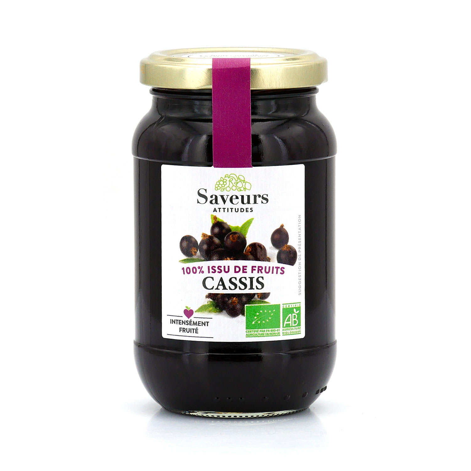 Confiture de cassis bio sans sucre ajouté - Saveurs et Fruits