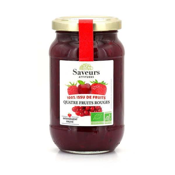 Organic Four Red Berries Jam With No Added Sugar - Saveurs et Fruits
