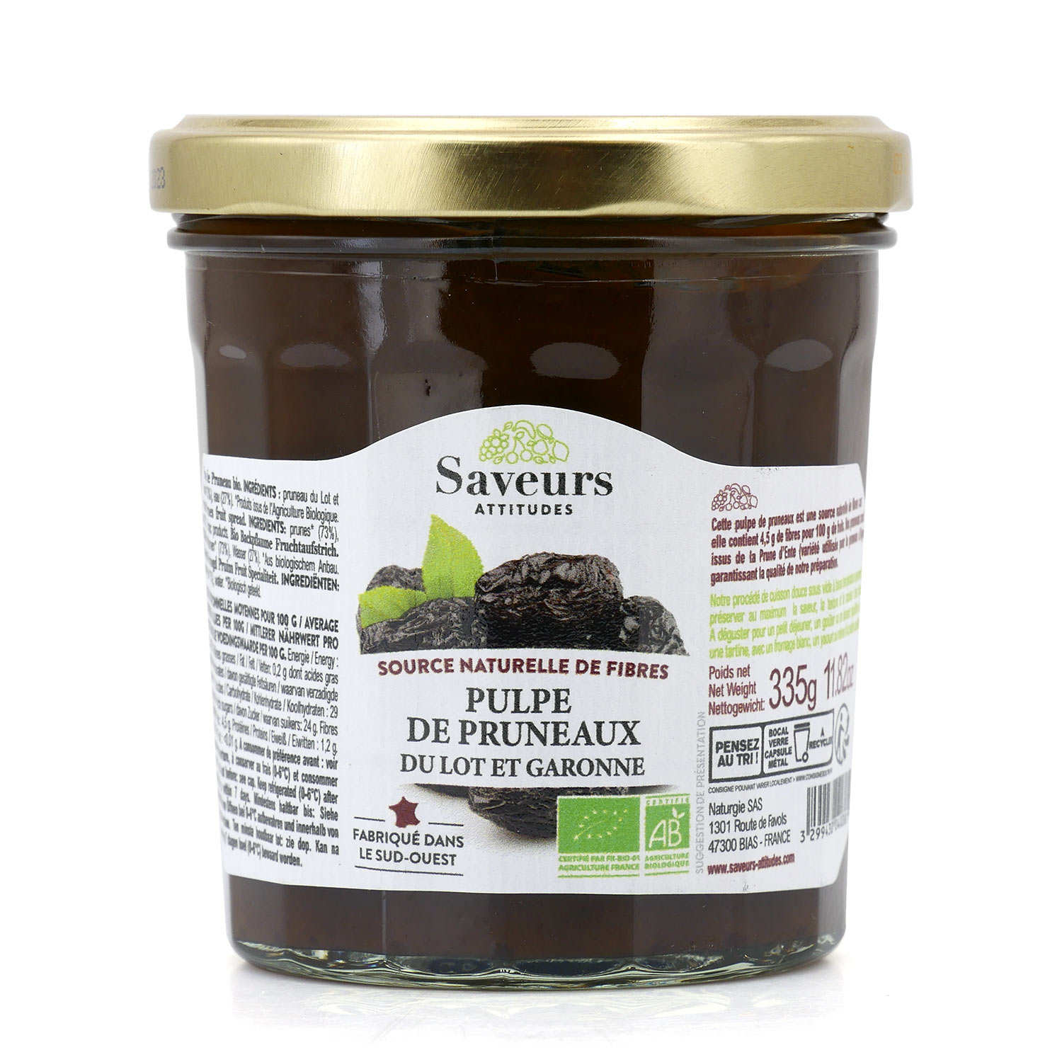 Pulpe de pruneaux du Lot et Garonne bio - Saveurs et Fruits
