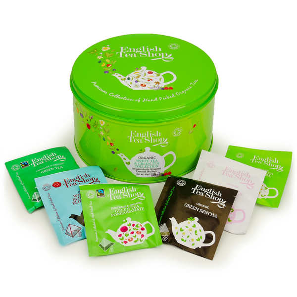 Organic Green and White Teas Collection Box (5 varieties) - English Tea ...