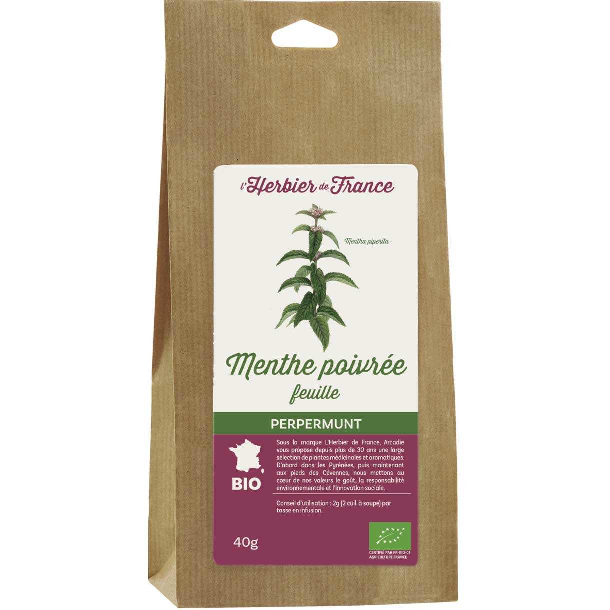 Organic peppermint infusion - Cook - Herbier de France