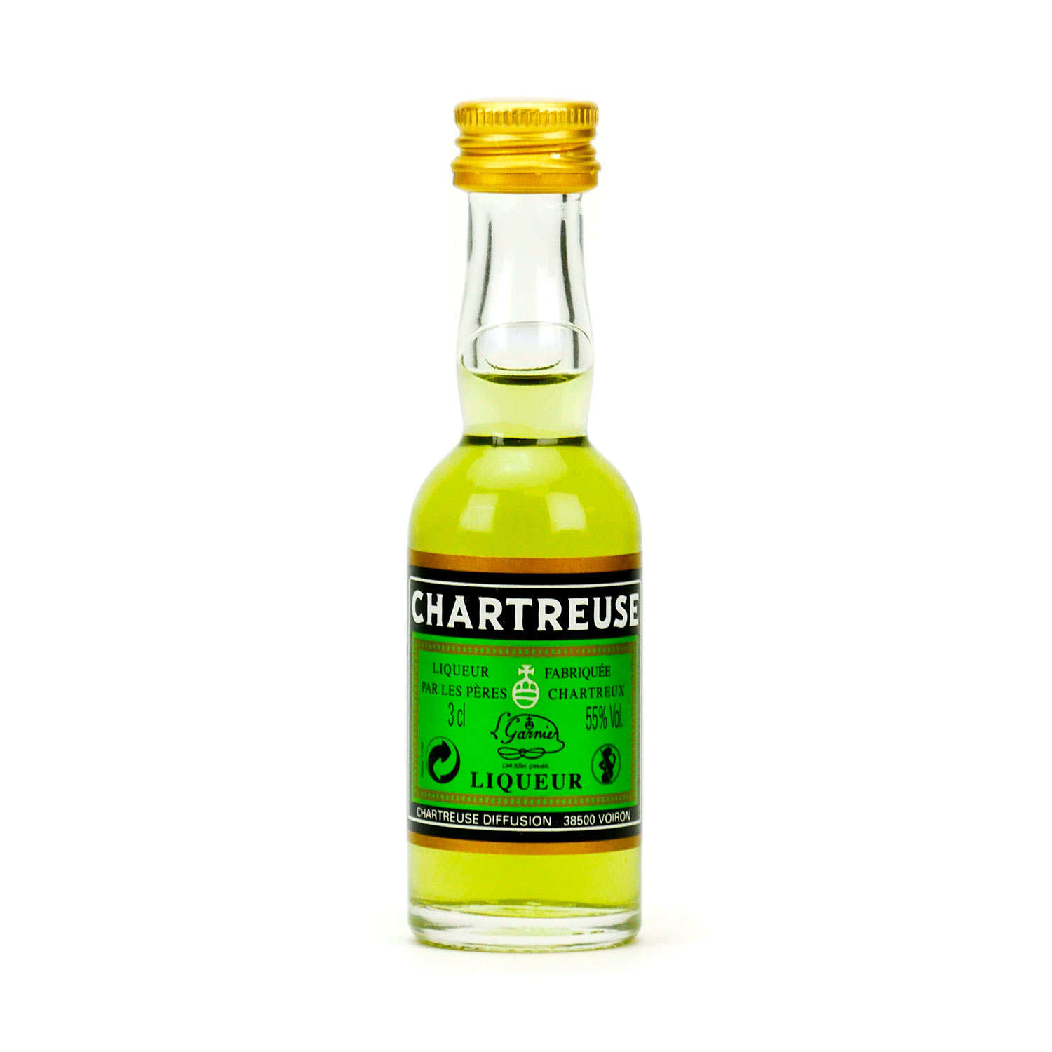 Sample bottle of Green Chartreuse 55% - Les caves de la Chartreuse