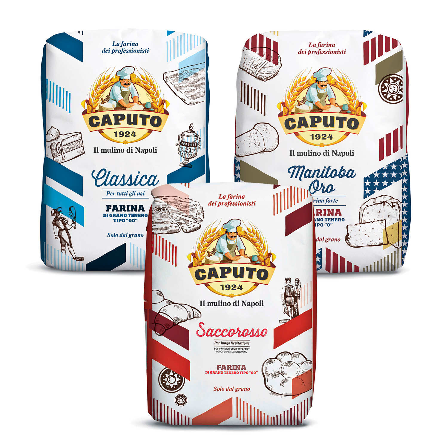 Trio de farines à pizza professionnelles Caputo - Caputo