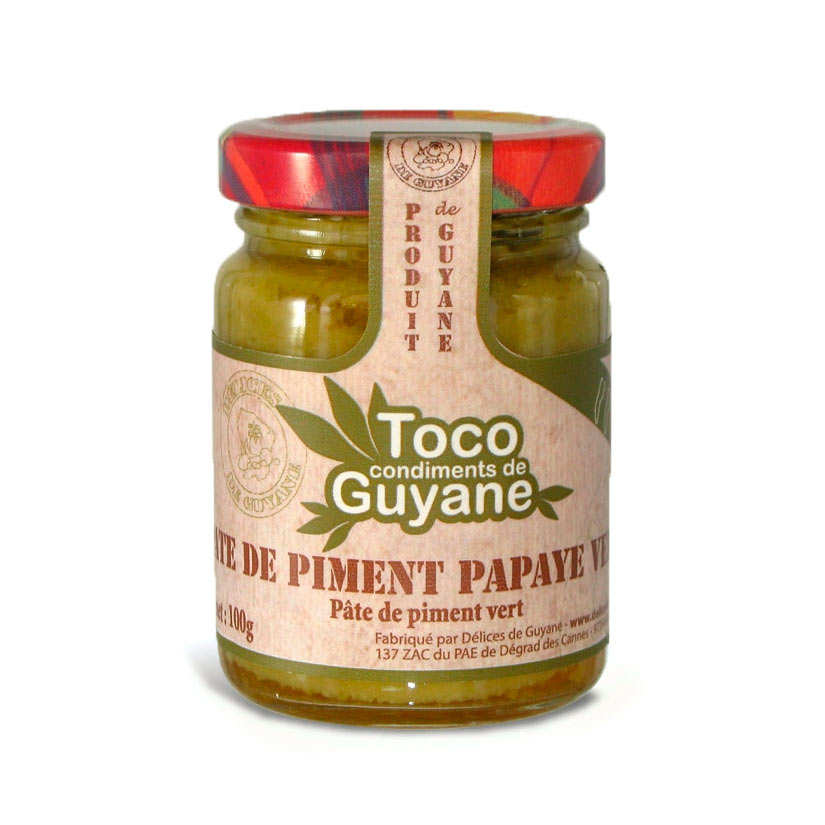 Green Chili Paste with Papaya - Délices de Guyane