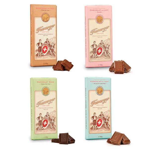Assortiment découverte des tablettes de chocolat suisse Favarger - Favarger