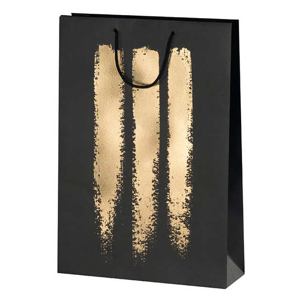 Sac cadeau 3 bouteilles - Décor doré
