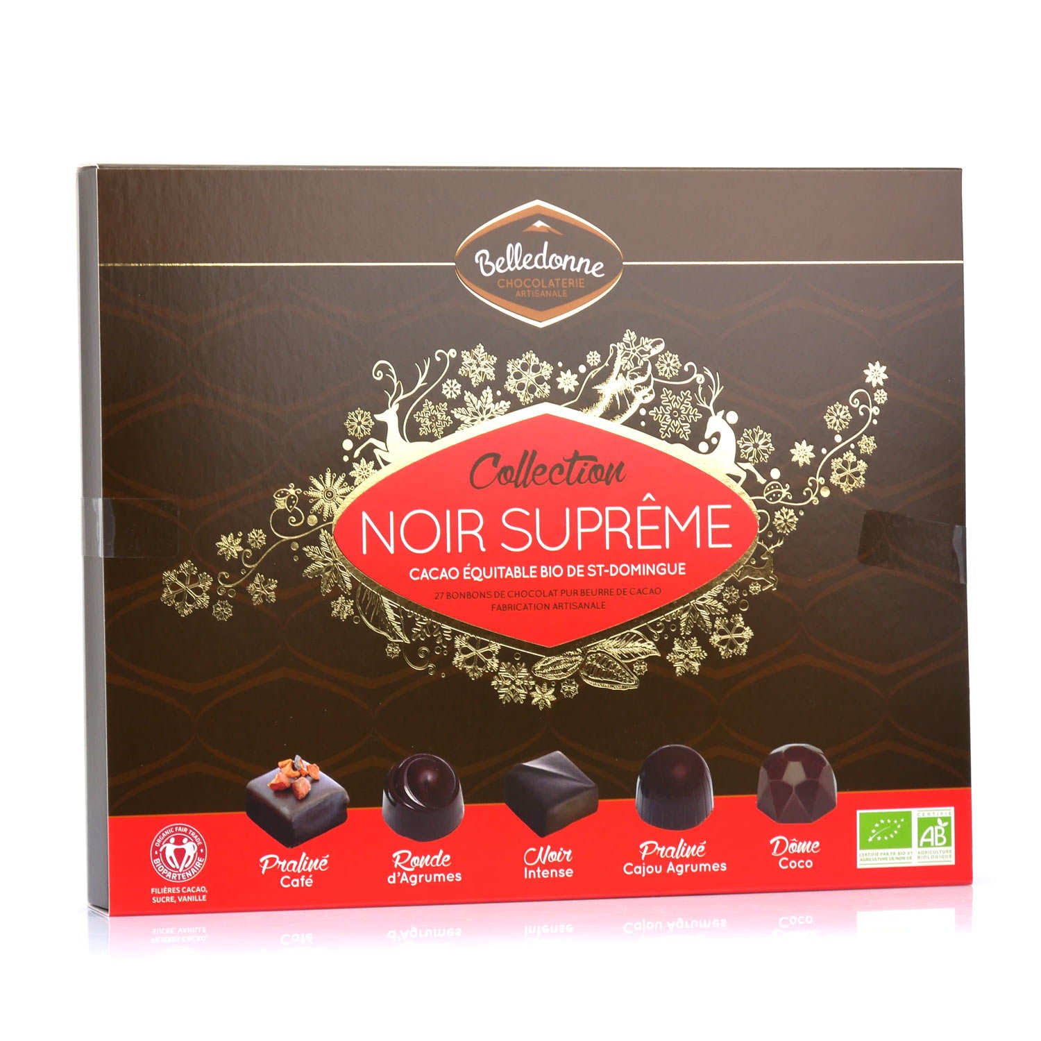 Organic Dark Chocolate Assortment x27 - Belledonne Chocolatier