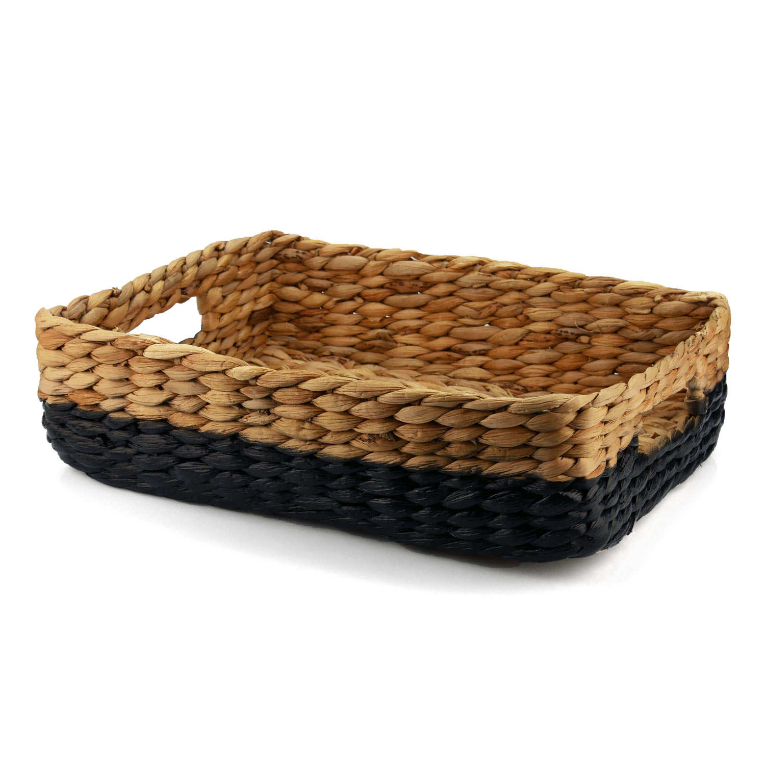Natural Wicker Basket Half Painted in Black