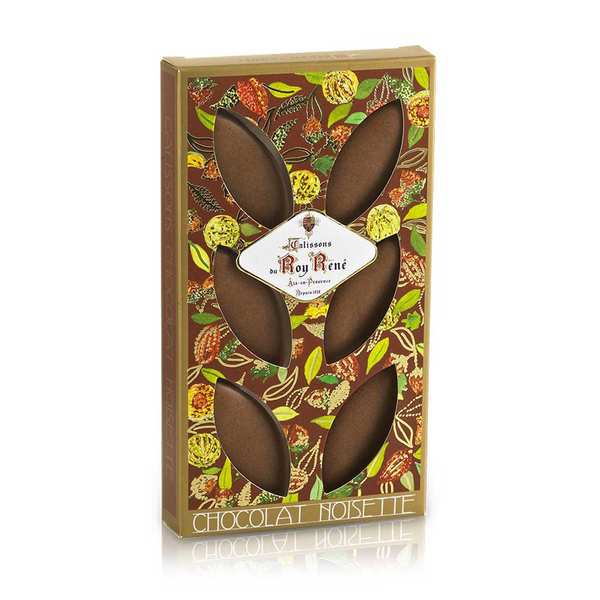 French Calissons d'Aix - Decorated Case Chocolat and Hazelnut - Le Roy René