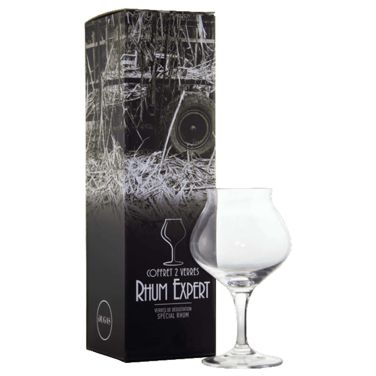 Box of 2 tasting glasses with Rum Dugas - Chef & Sommelier