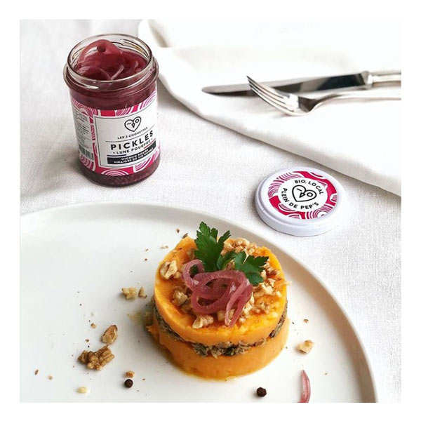 Pickles d'oignon rouge vinaigre de vin bio - Les 3 Chouettes