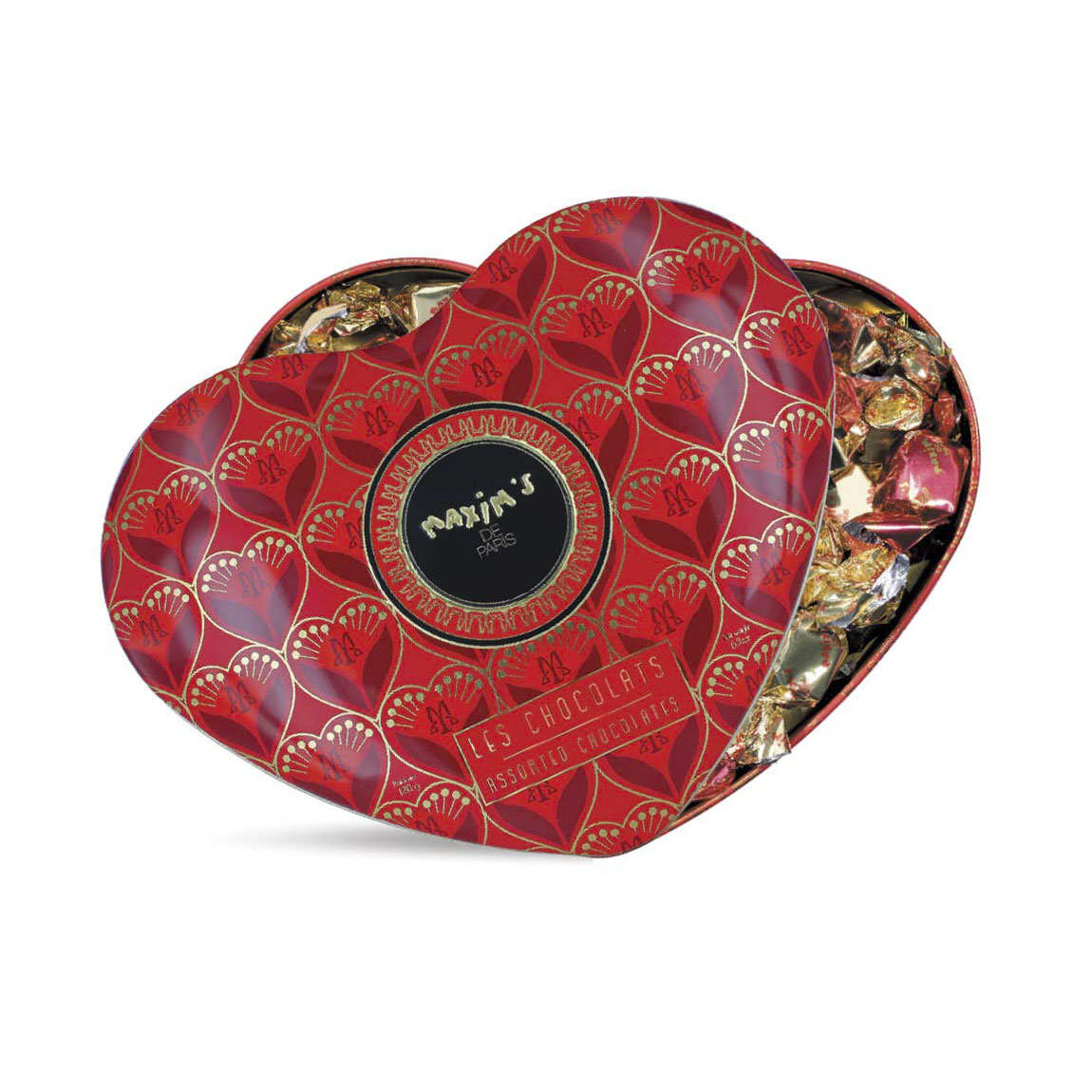 Large Heart Box Filled with Dark and Milk Chocolates - Maxim's - Maxim ...