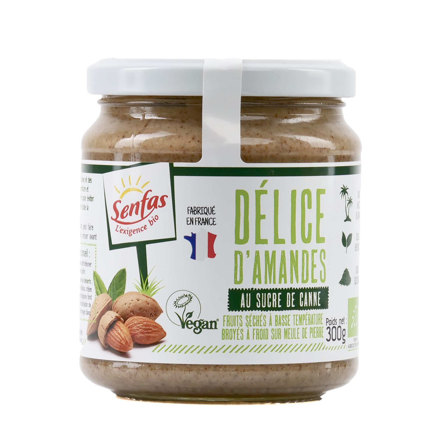 Délice d'amandes bio - Pâte à tartiner - Senfas