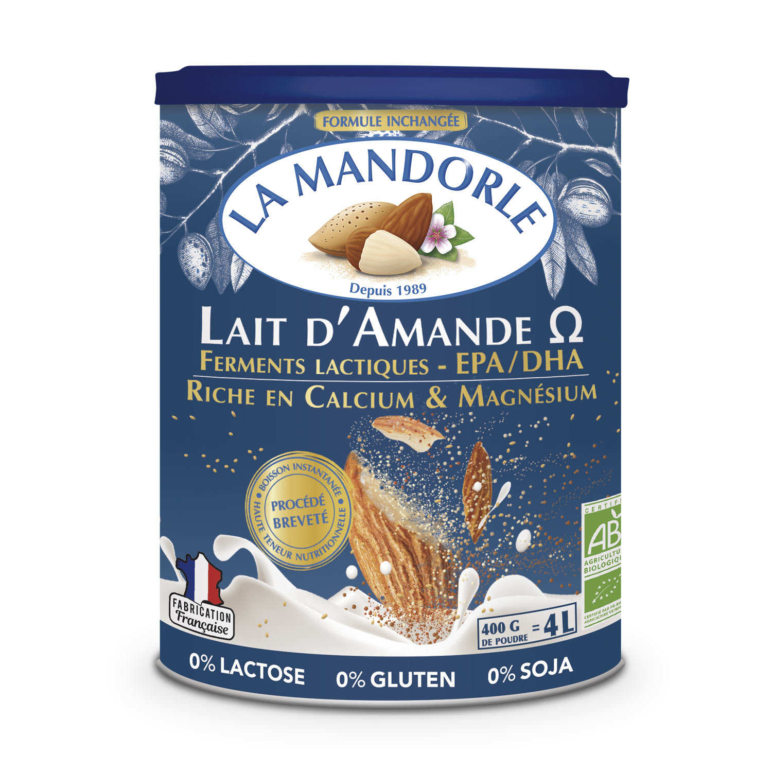 Lait d'amande Oméga en poudre bio