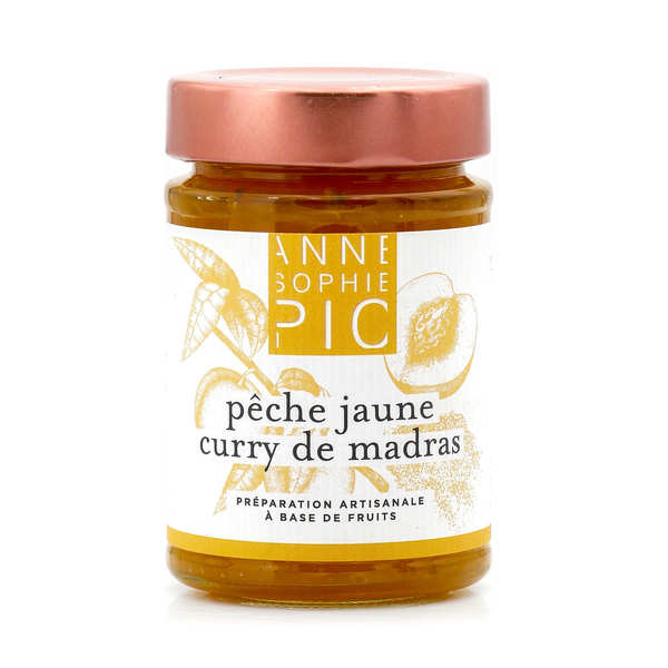 Yellow peach jam and Madras curry