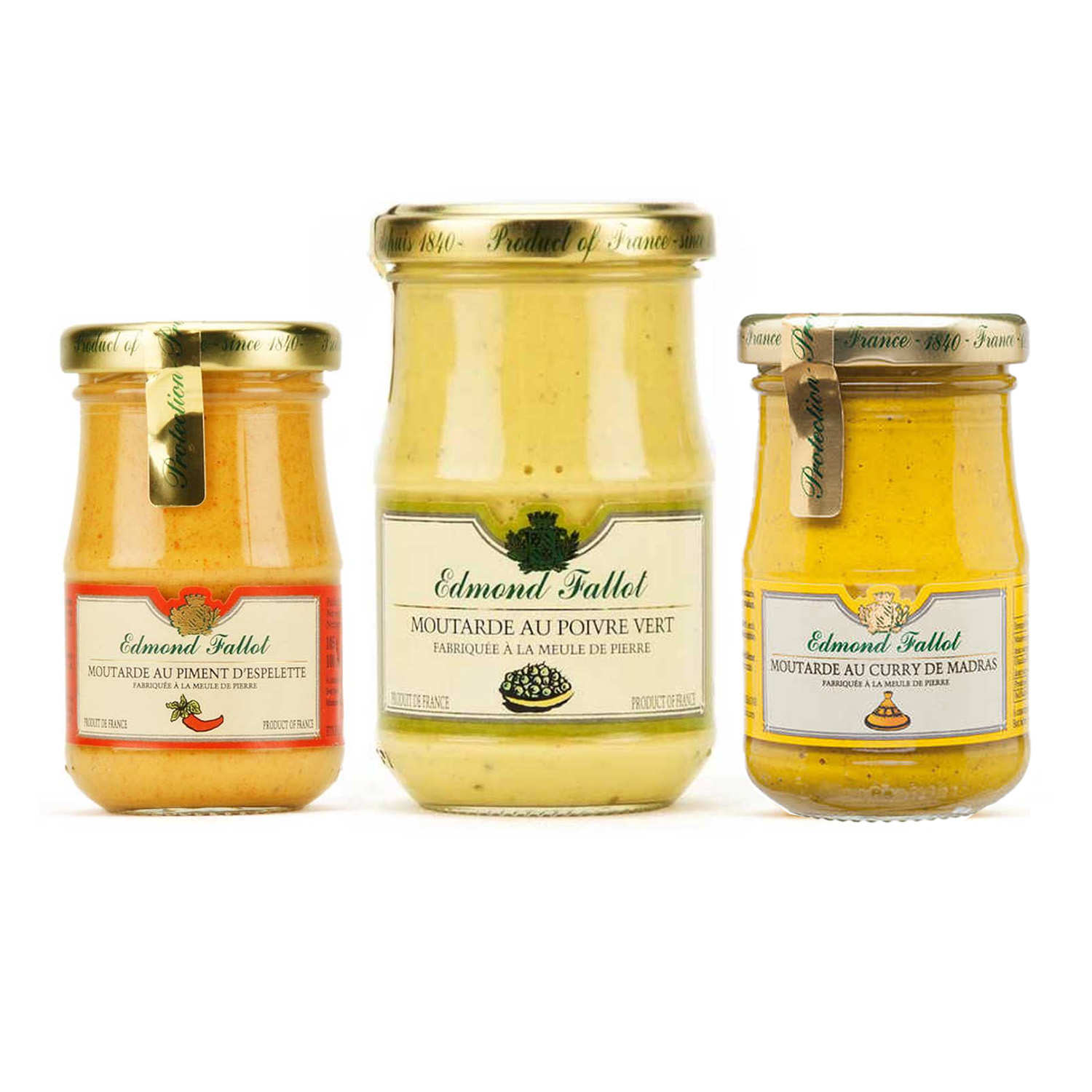 Assortment of 3 Fallot mustards with spices - Fallot