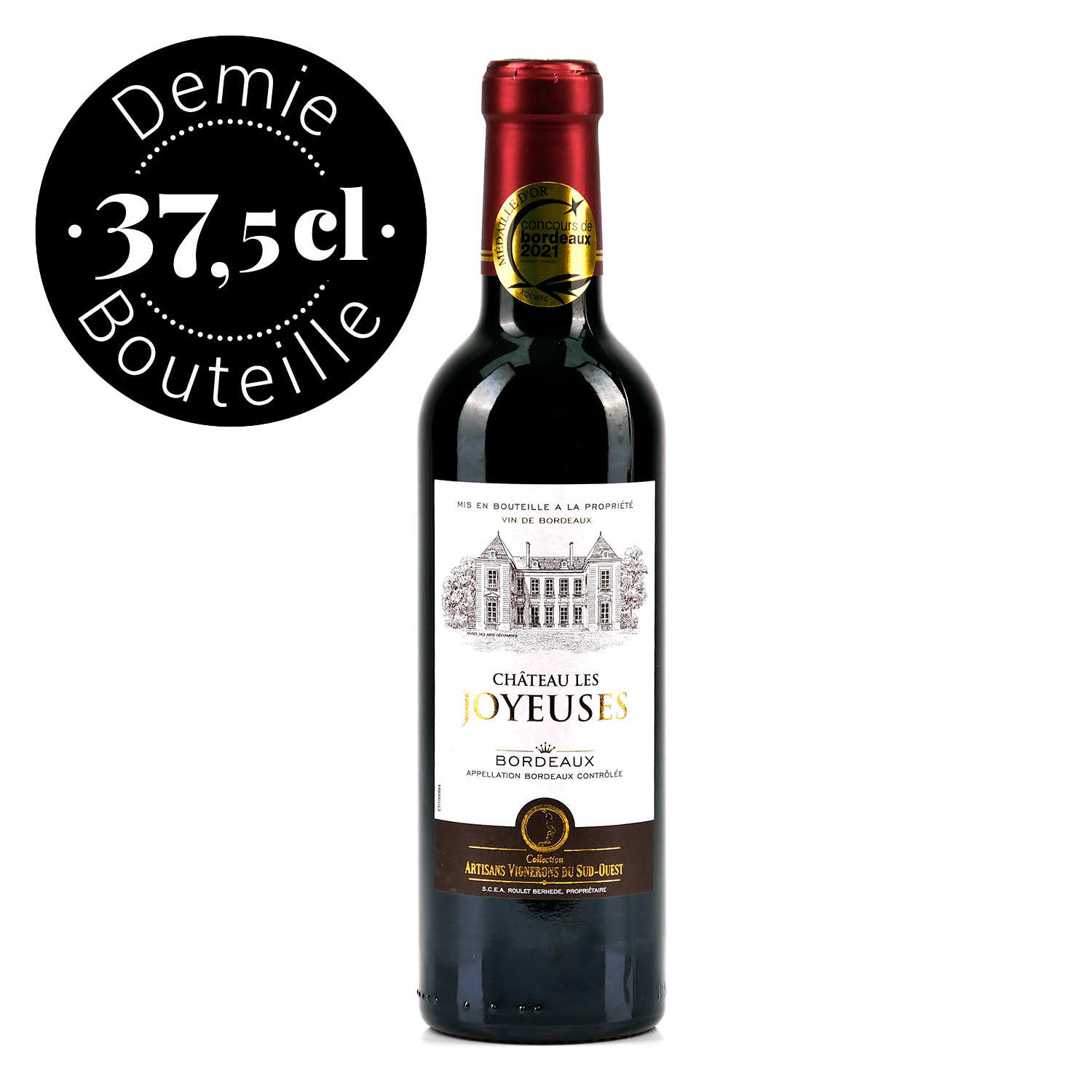 Château Les Joyeuses Bordeaux red wine half bottle - Château les Joyeuses