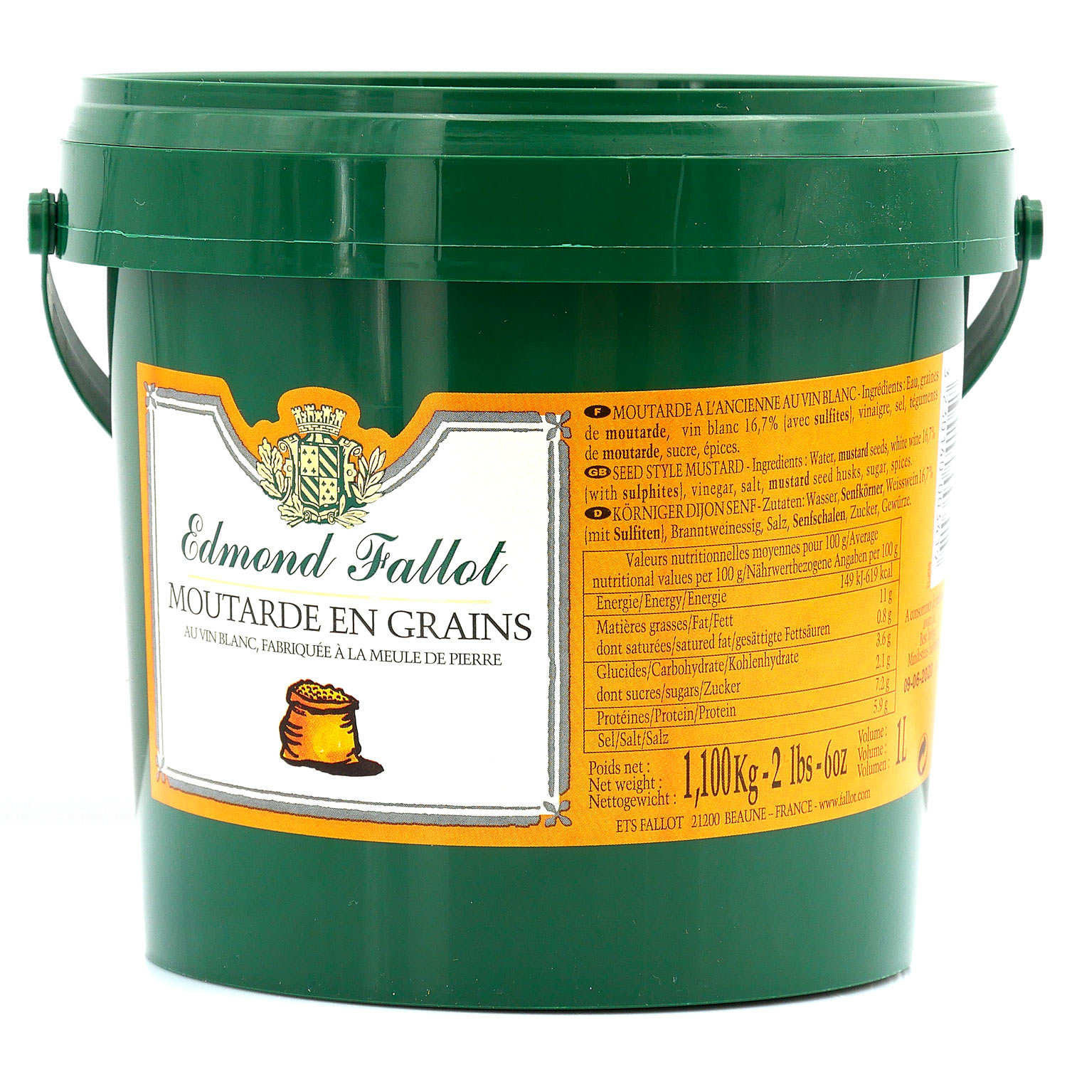 Moutarde en grains - Edmond Fallot Seau baby plastique - Fallot