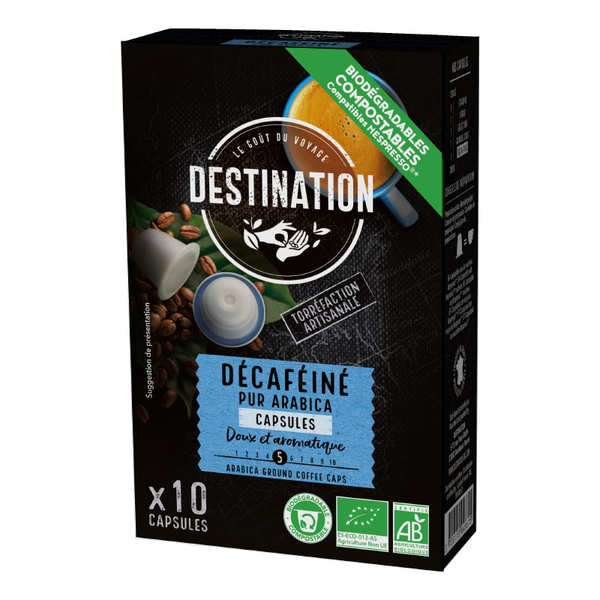 Organic and fairtrade deca coffee - Nespresso® compatible capsules - Strength 5/10 - Origines ...