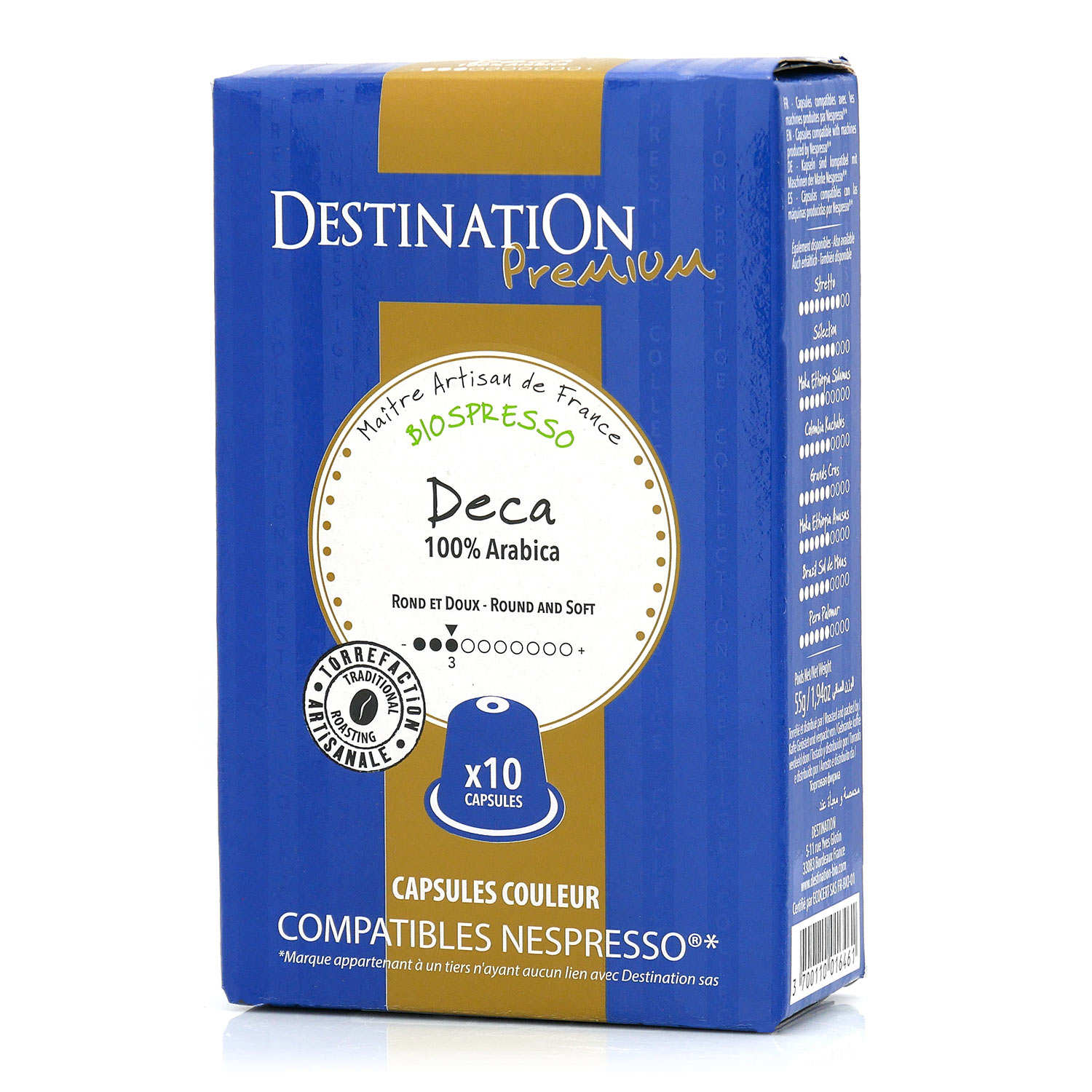 Organic and fairtrade deca coffee - Nespresso® compatible capsules - Strength 5/10 - Origines ...