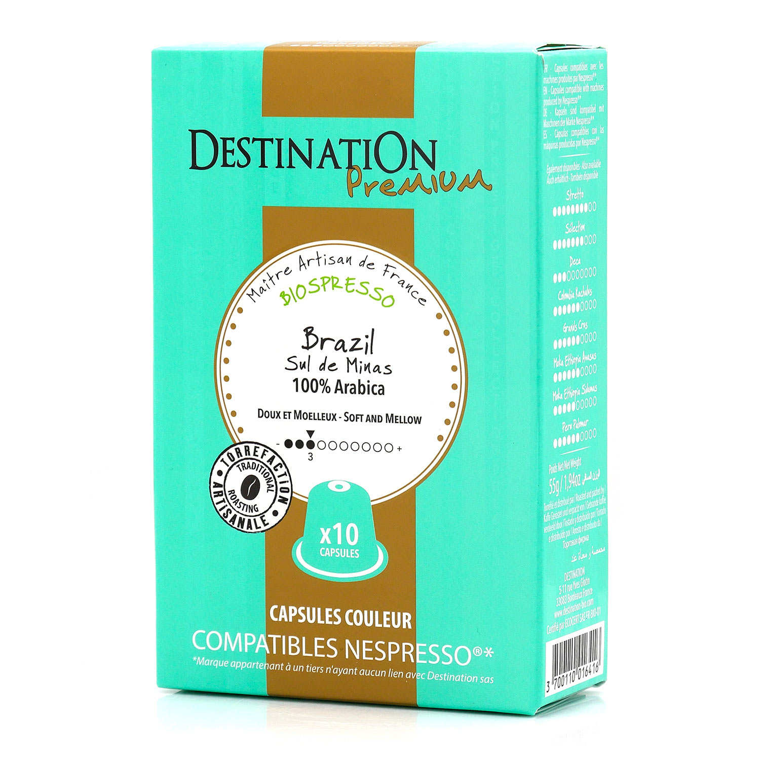 Organic Brazil Sul Minas coffee - Nespresso® compatible capsules ...