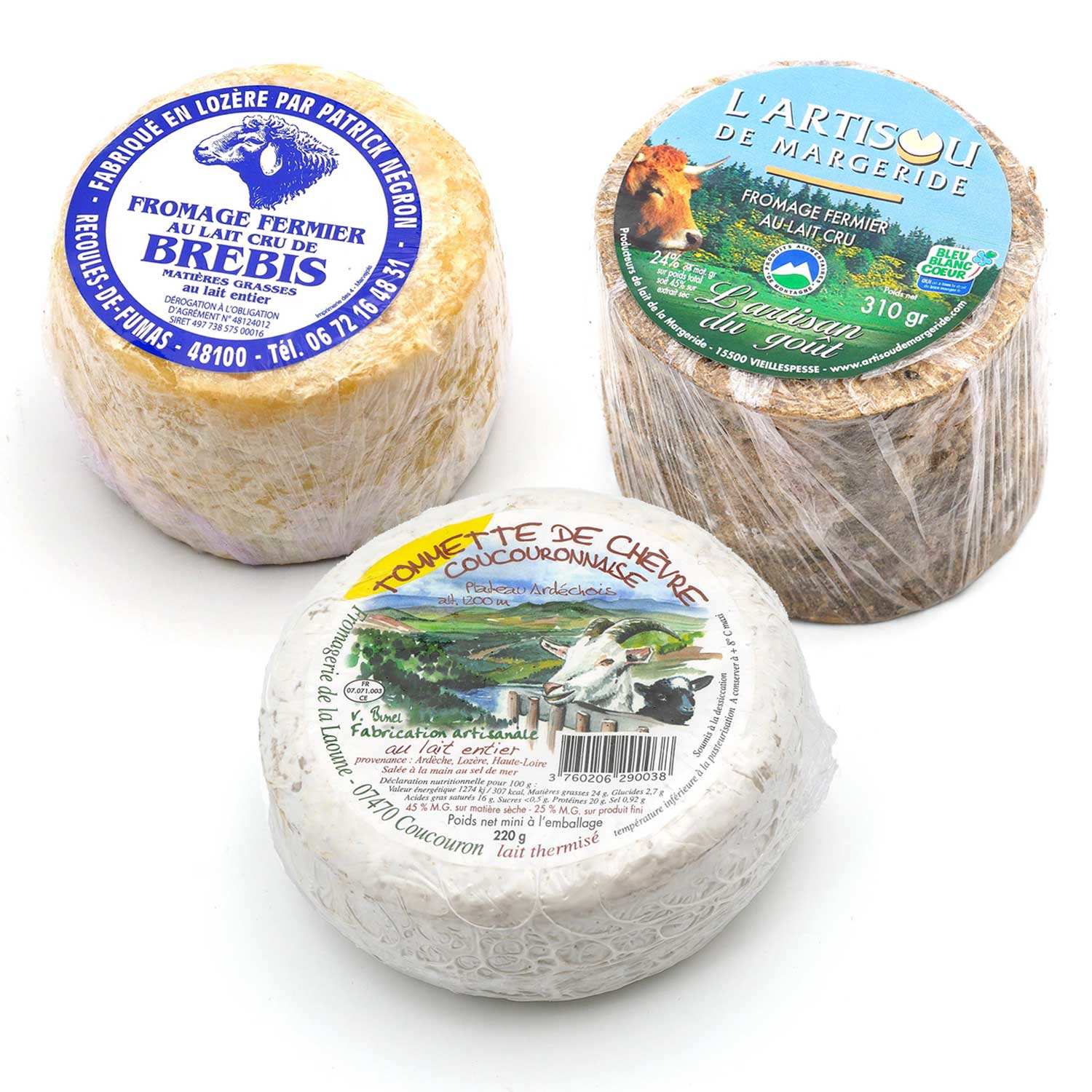 Pack of 3 cheeses (goat, sheep and cow)