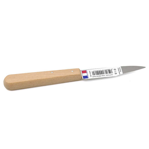 Stainless steel paring knife with beech handle